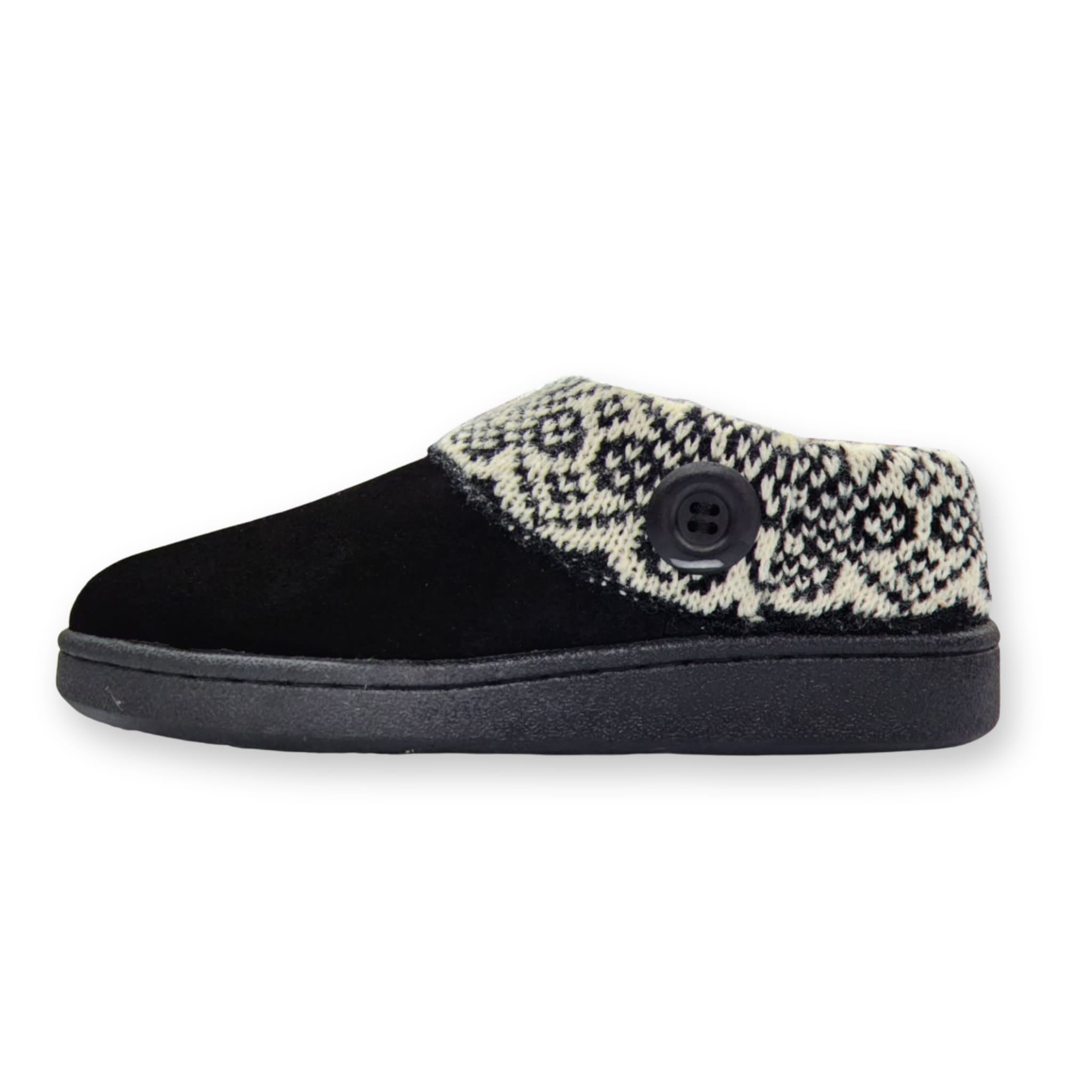 Clarks Women's Knitted Sweater Collar Suede Slippers - Faux Fur Linning ...