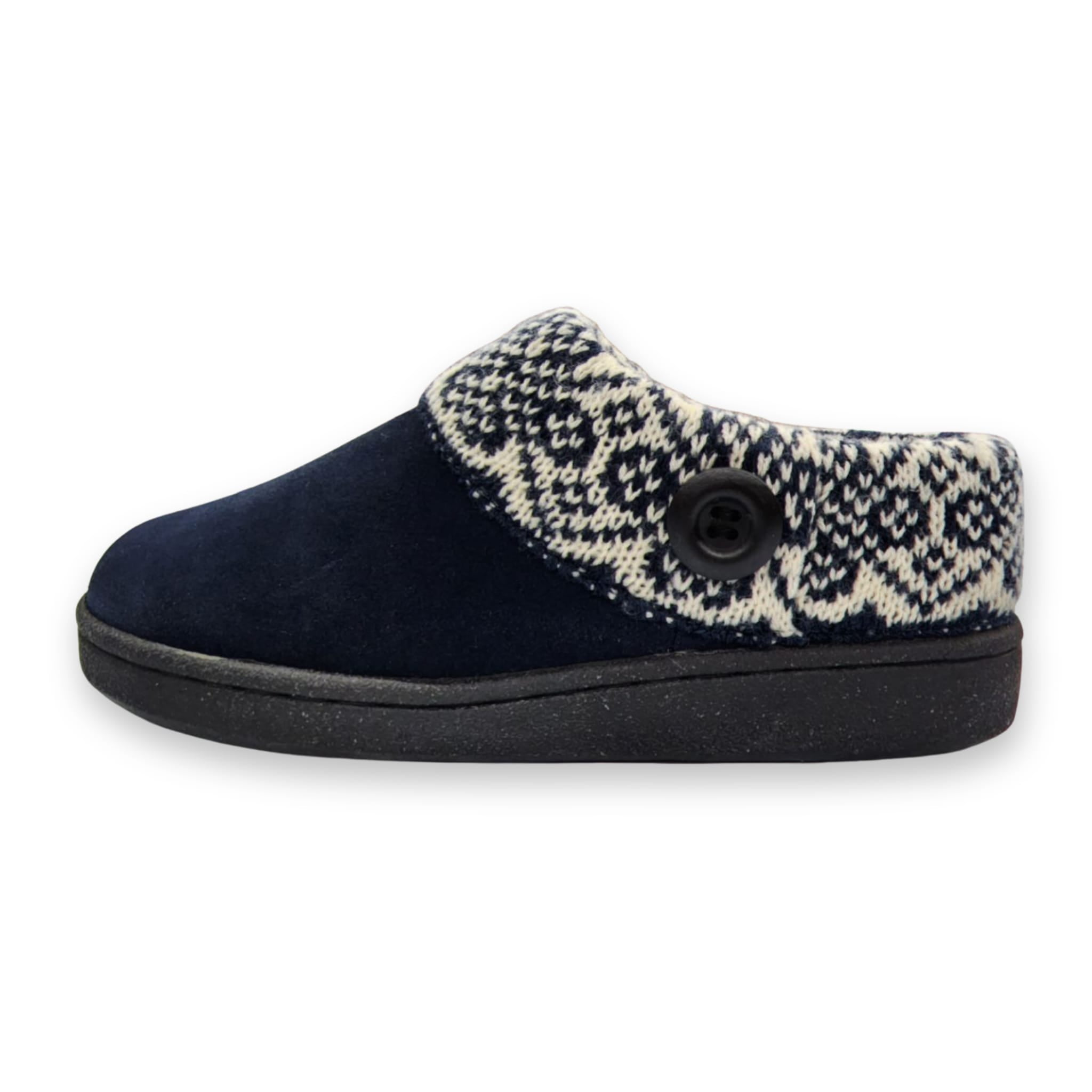 Clarks Women's Knitted Sweater Collar Suede Slippers - Faux Fur Linning ...