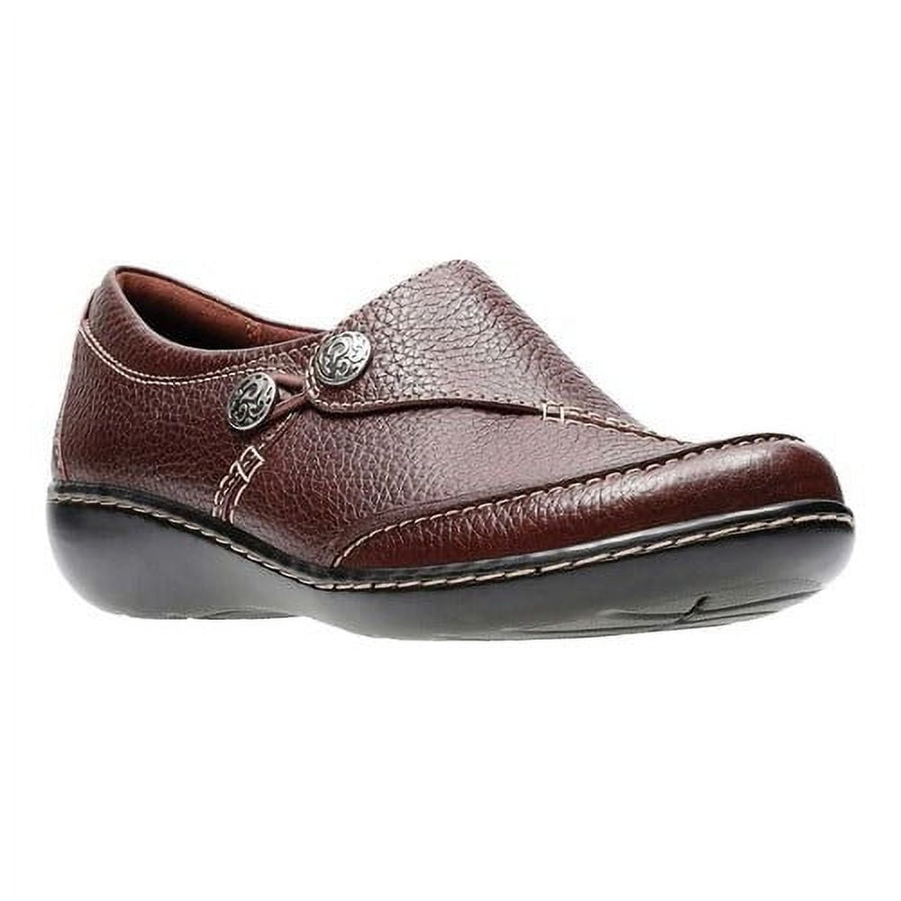 Clarks Women's Ashland Lane Q Leather Loafers, Casual Brown Solid Flat ...
