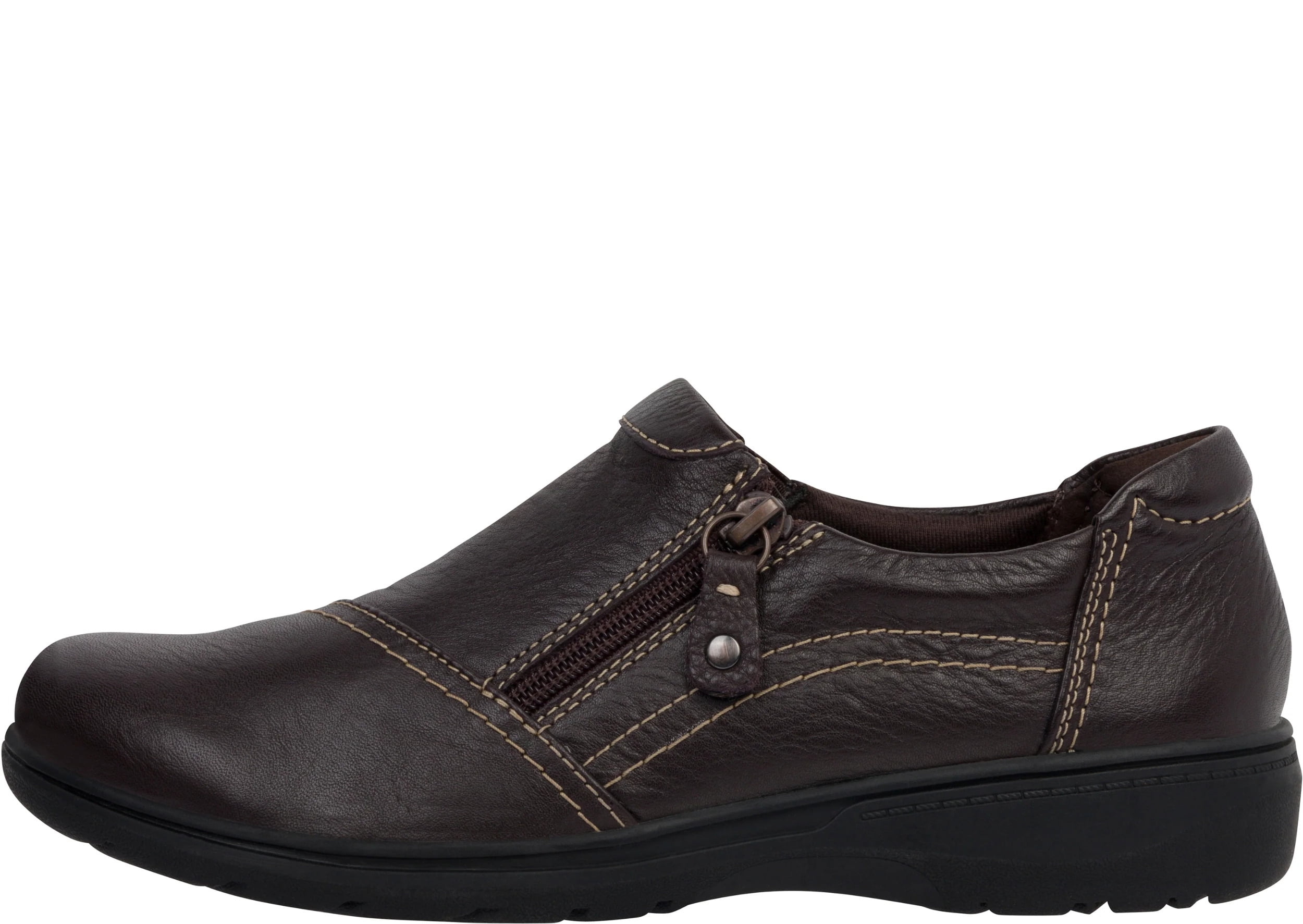 Clarks Womens Carleigh Ray Dark Brown Leather - Walmart.com