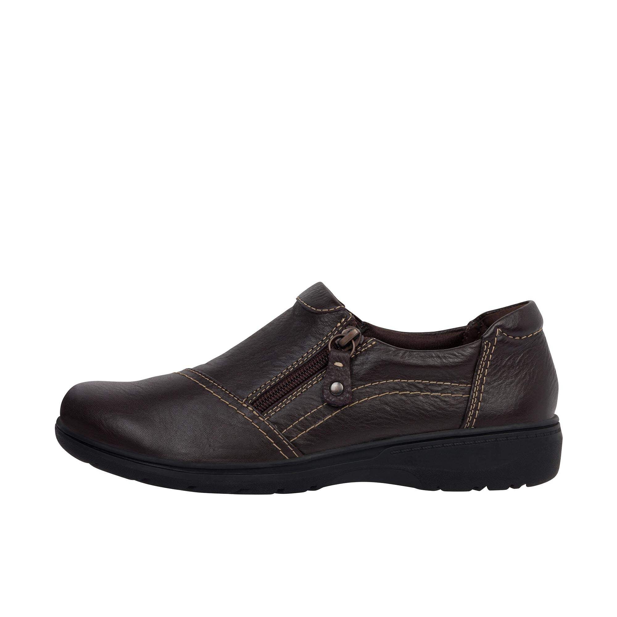 Clarks Womens Carleigh Ray Dark Brown Leather - Walmart.com
