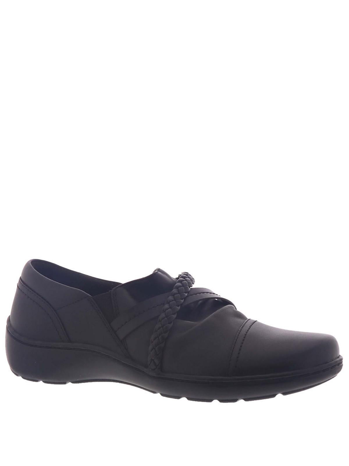 Clarks Womens Cora Braid Leather Slip On Loafers - Walmart.com