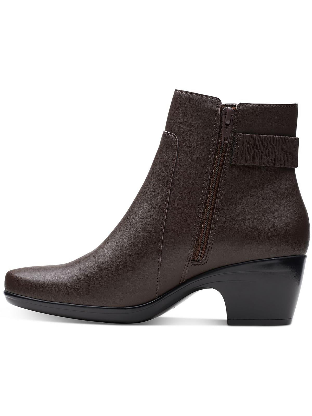 Clarks Womens Emily Holly Leather Almond Toe Ankle Boots - Walmart.com