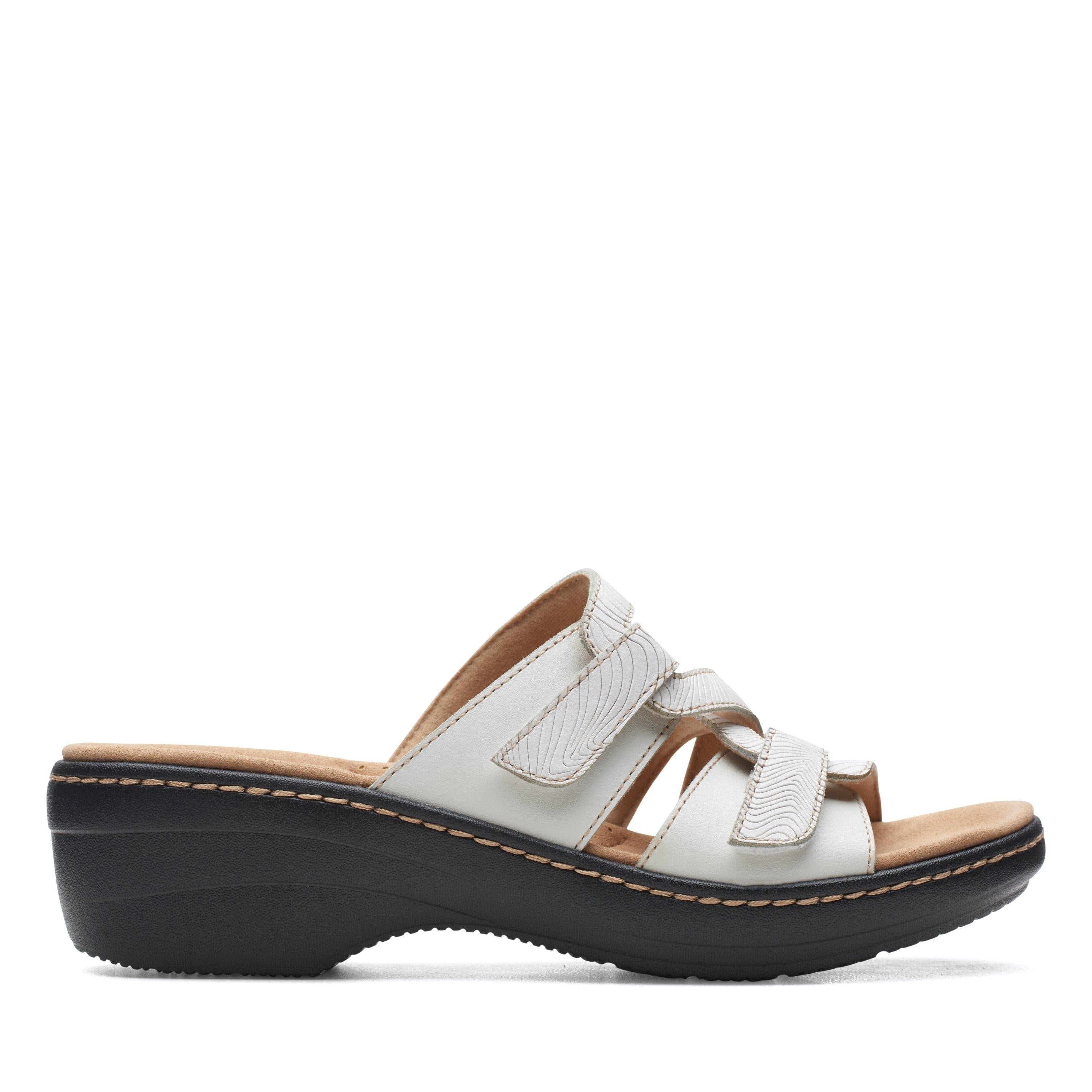 Clarks Merliah Karli Leather - Womens Open Toe Wedge Sandals - Walmart.com