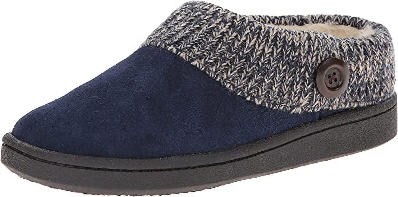 Clarks Womens Slipper Suede Leather Knitted Collar Clog Slippers ...
