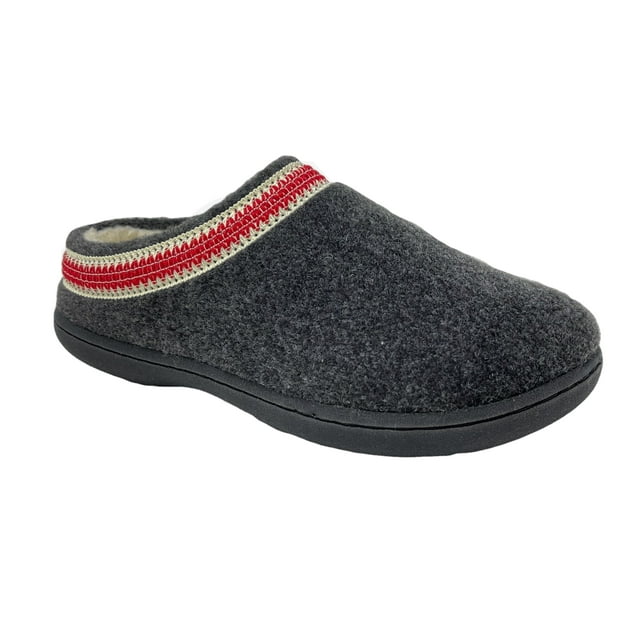 Clarks Womens Wool Felt Clog Slippers Indoor Outdoor Faux Fur Lined (11 ...