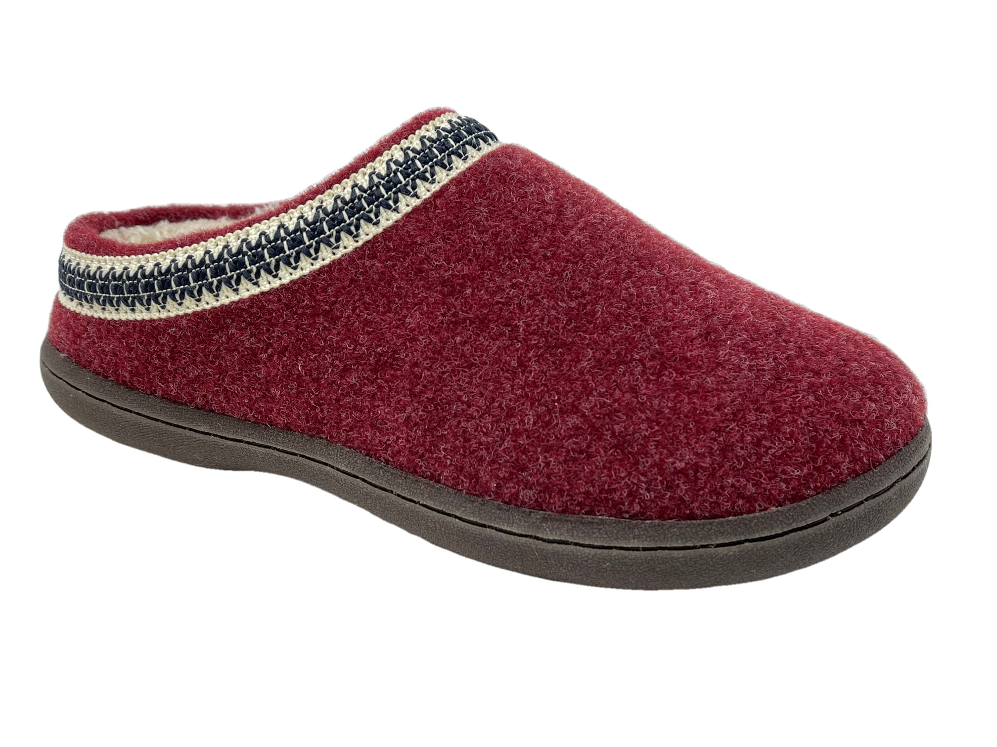 Clarks Womens Wool Felt Clog Slippers Indoor Outdoor Faux Fur Lined ...