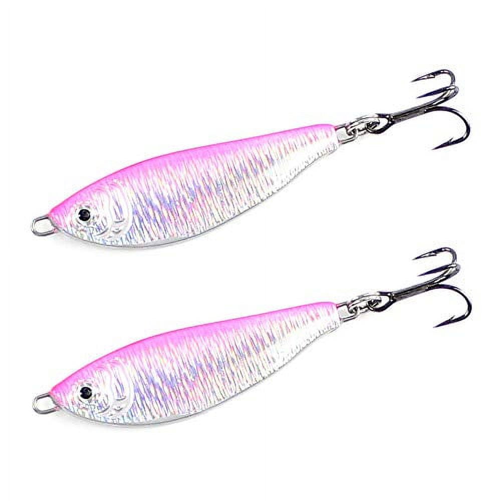 Clarkspoon Shad Jig 2 Pack Bonito Albies Bluefish Mullet and More (Pink ...