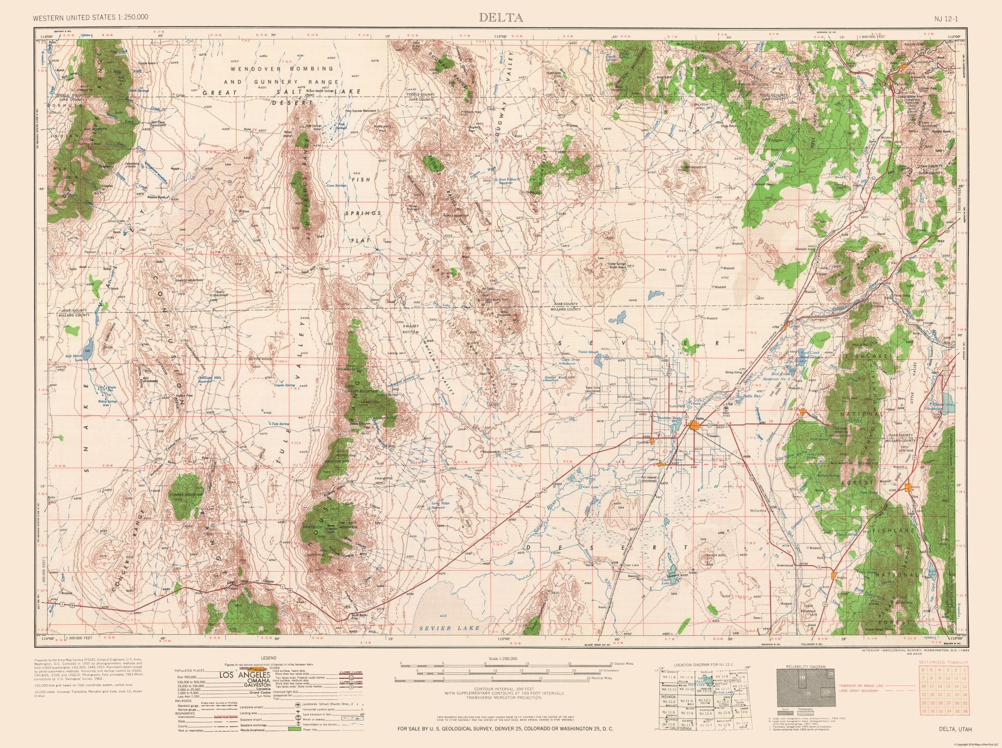 Topographical Map - Delta Colorado Quad - USGS 1962 - 30.82 x 23 ...