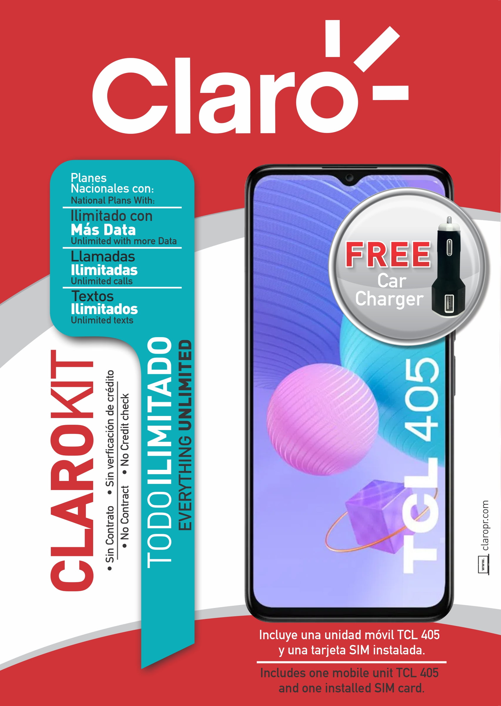 Claro TCL 405 Smartphone - Walmart.com