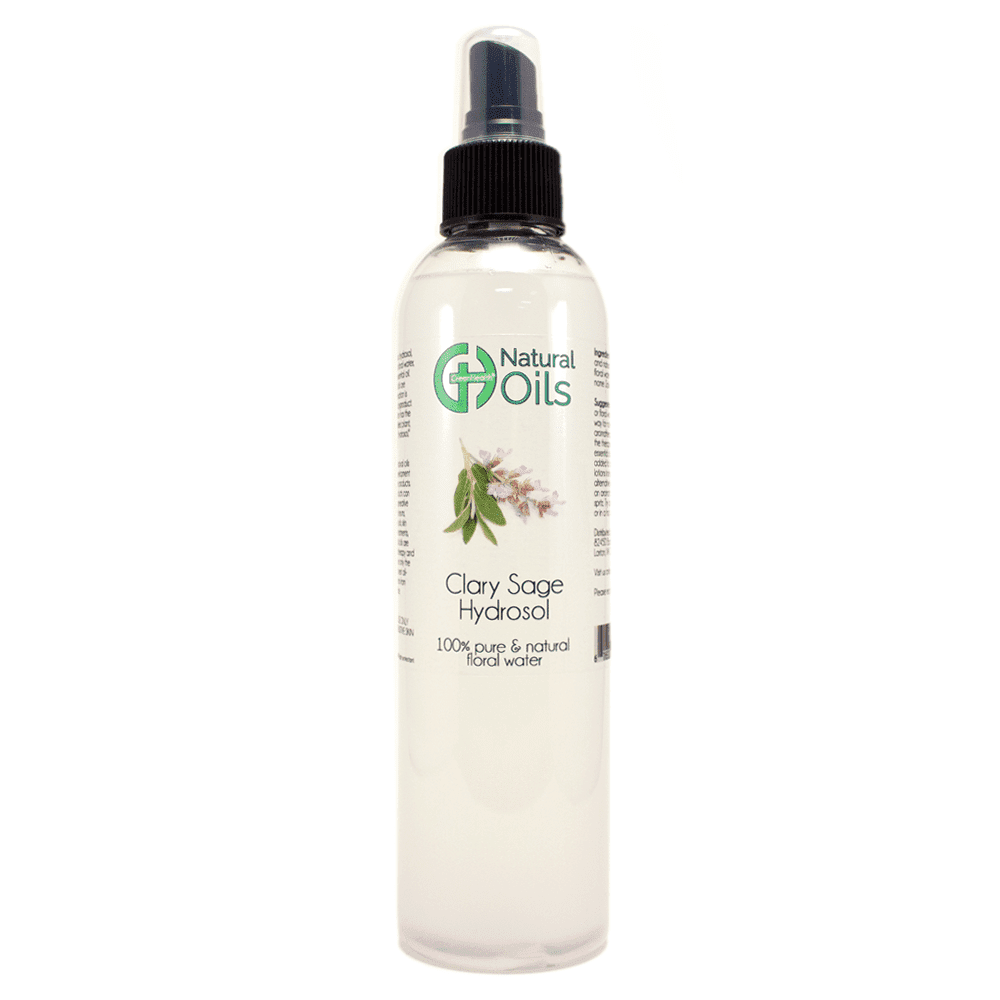 Clary Sage Hydrosol - 8 fl oz - Clear Plastic Bottle w/ Black Spray Cap ...