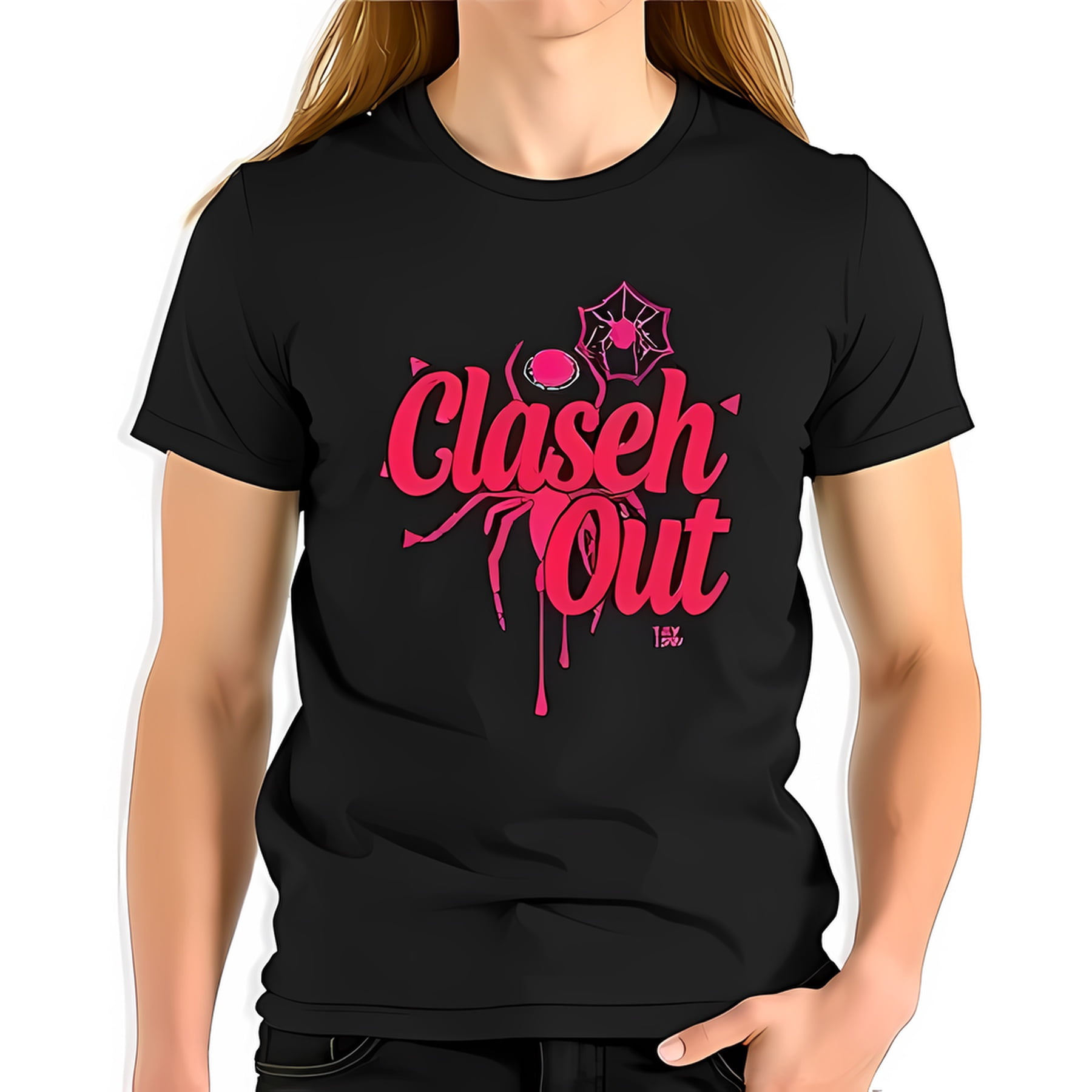 Clasen Out Graphic T-Shirt - Vintage Style Black Tee with Spider & Web ...