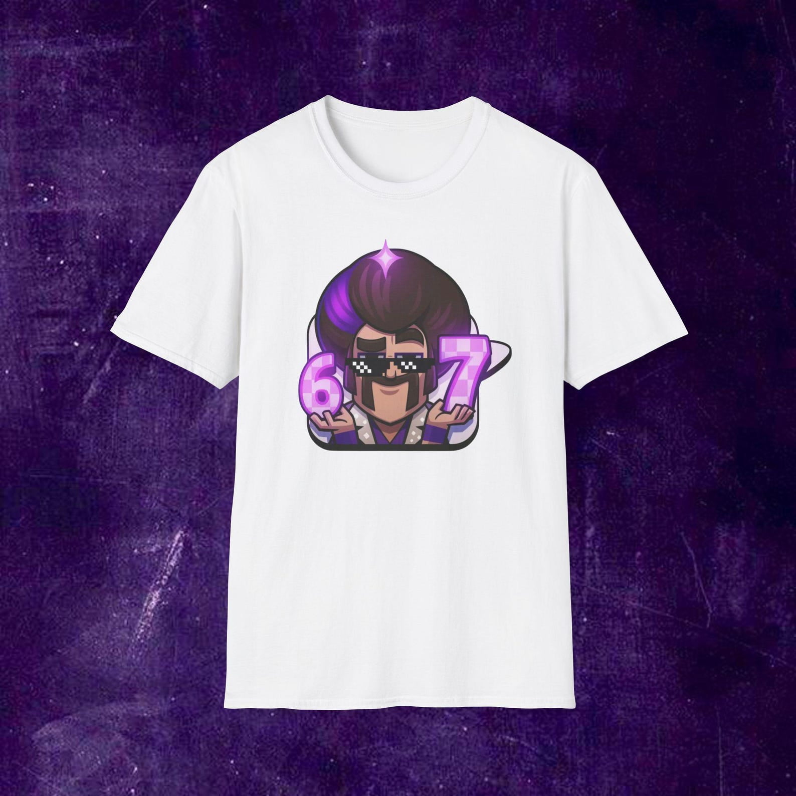 Clash Royale Emote 67 Purple Wizard Gaming Icon Tee, Trending Player ...