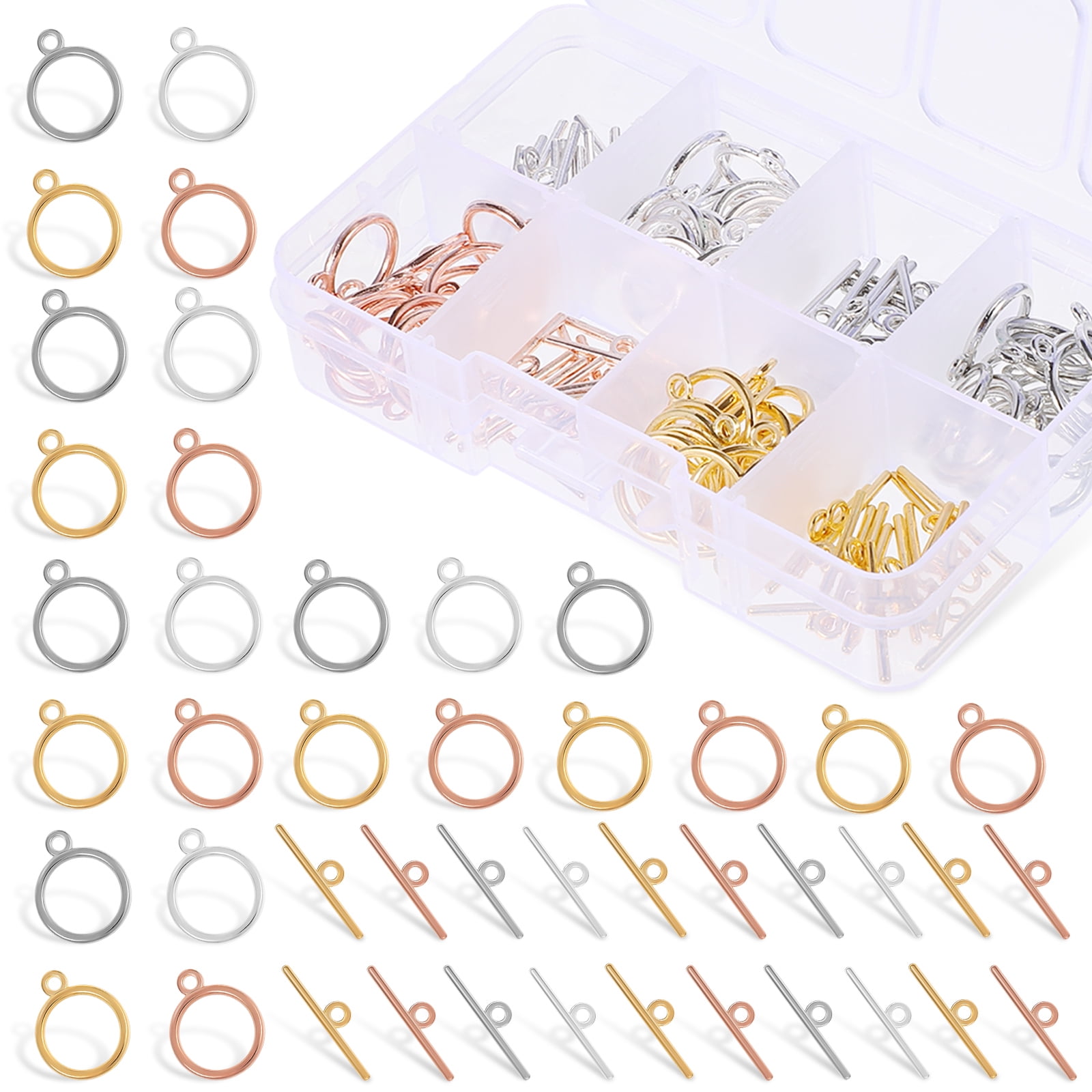 Key Ring Button Toggle Connectors Clasps for Necklaces - Walmart.com