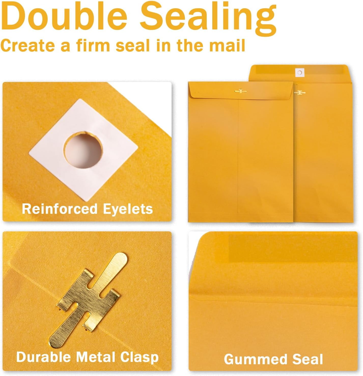 Clasp Envelopes 9X12, Manilla Envelopes 100 Pack, 100Gsm Paper, Catalog ...