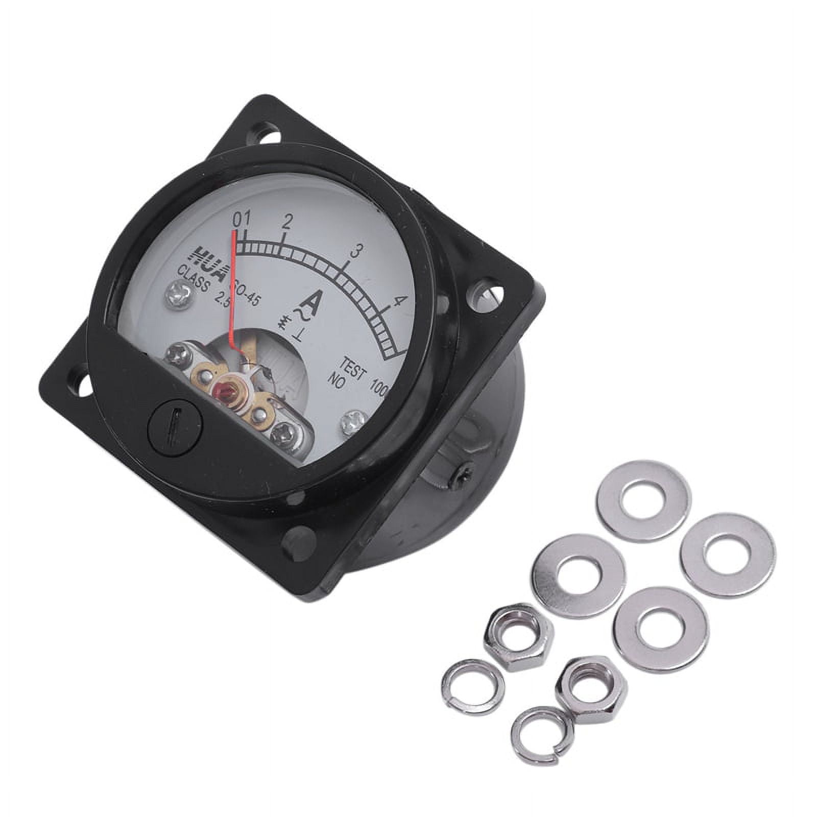 Class 2.5 Accuracy AC 0-5A Analog Panel Round Meter Ammeter Meter Black ...