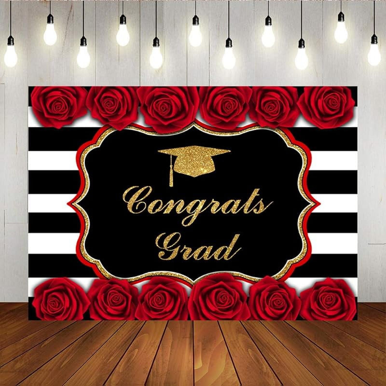 Class of 2024 Congrats Grad Floral Backdrop Congratulate Graduation ...