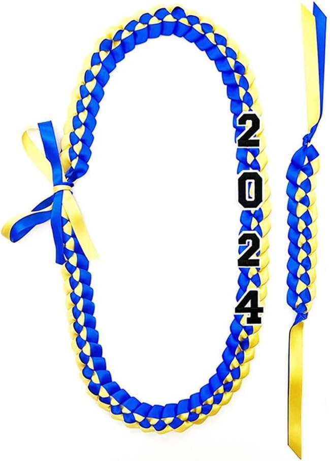 Class of 2024 Graduation Leis with Bracelets,Handmade Double Braided ...