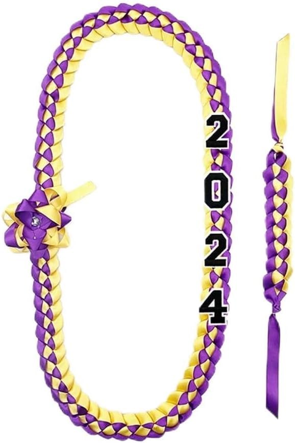 Class of 2024 Graduation Leis with Bracelets,Handmade Double Braided ...