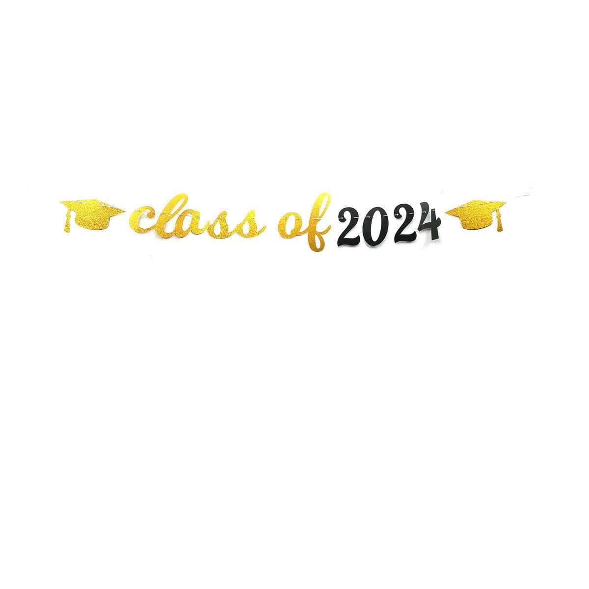 Class of 2024 Graduation MMF7 Banners Party Decorations, Black Glitter ...