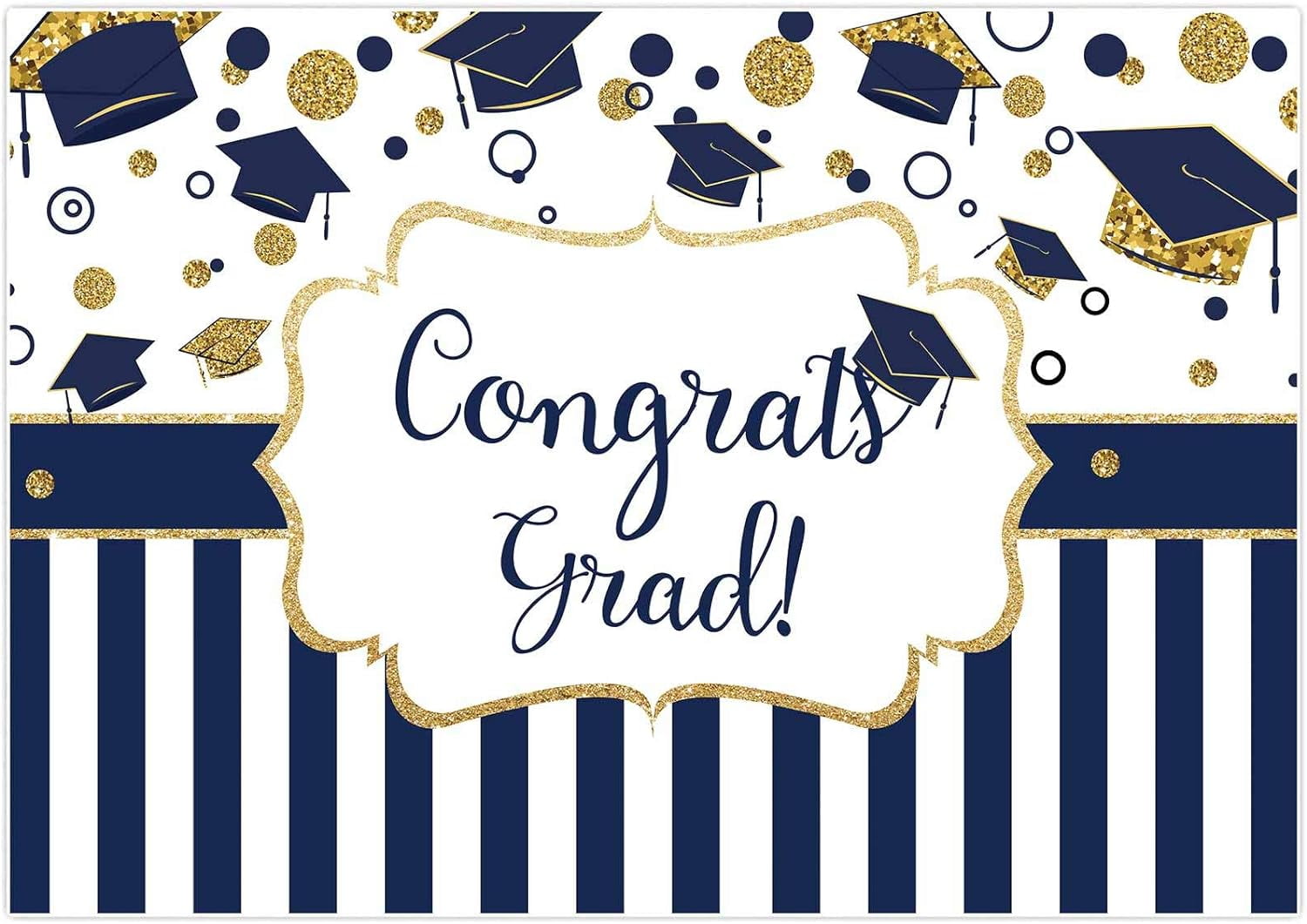 Class of 2024 Graduation Photography Backdrop Royal Blue and Gold ...