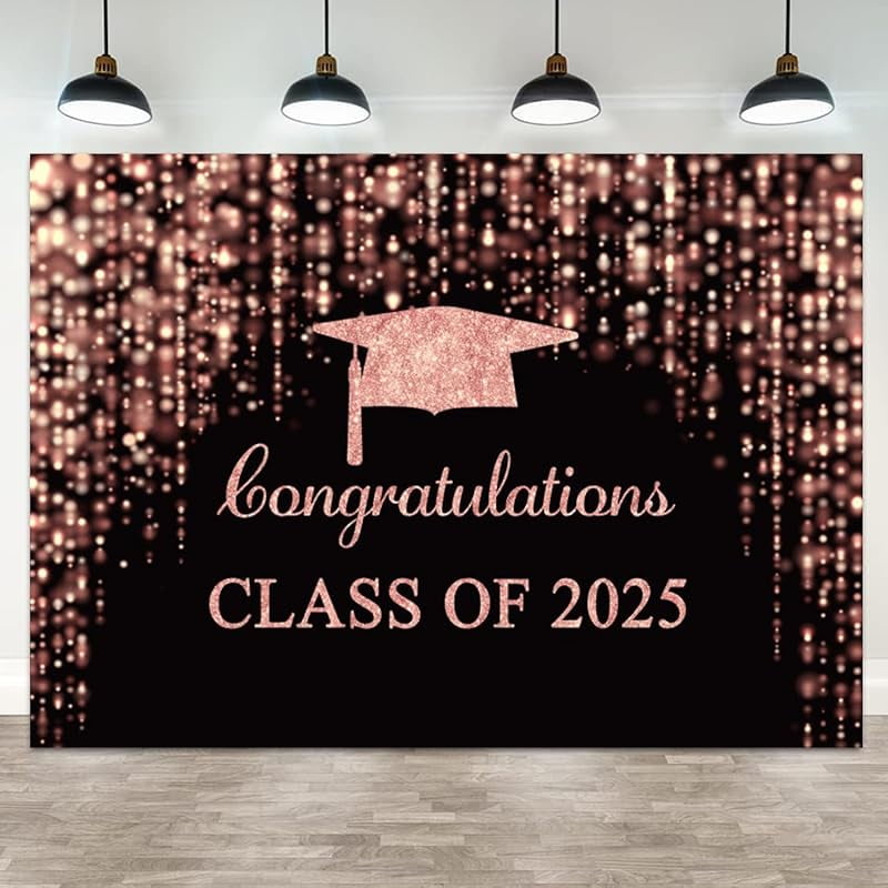 Class of 2025 Backdrop Glitter Graduation Party Photography Background ...