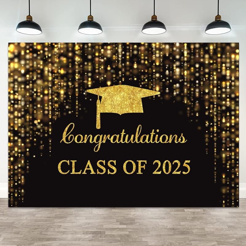 Class of 2025 Backdrop Glitter Graduation Party Photography Background ...