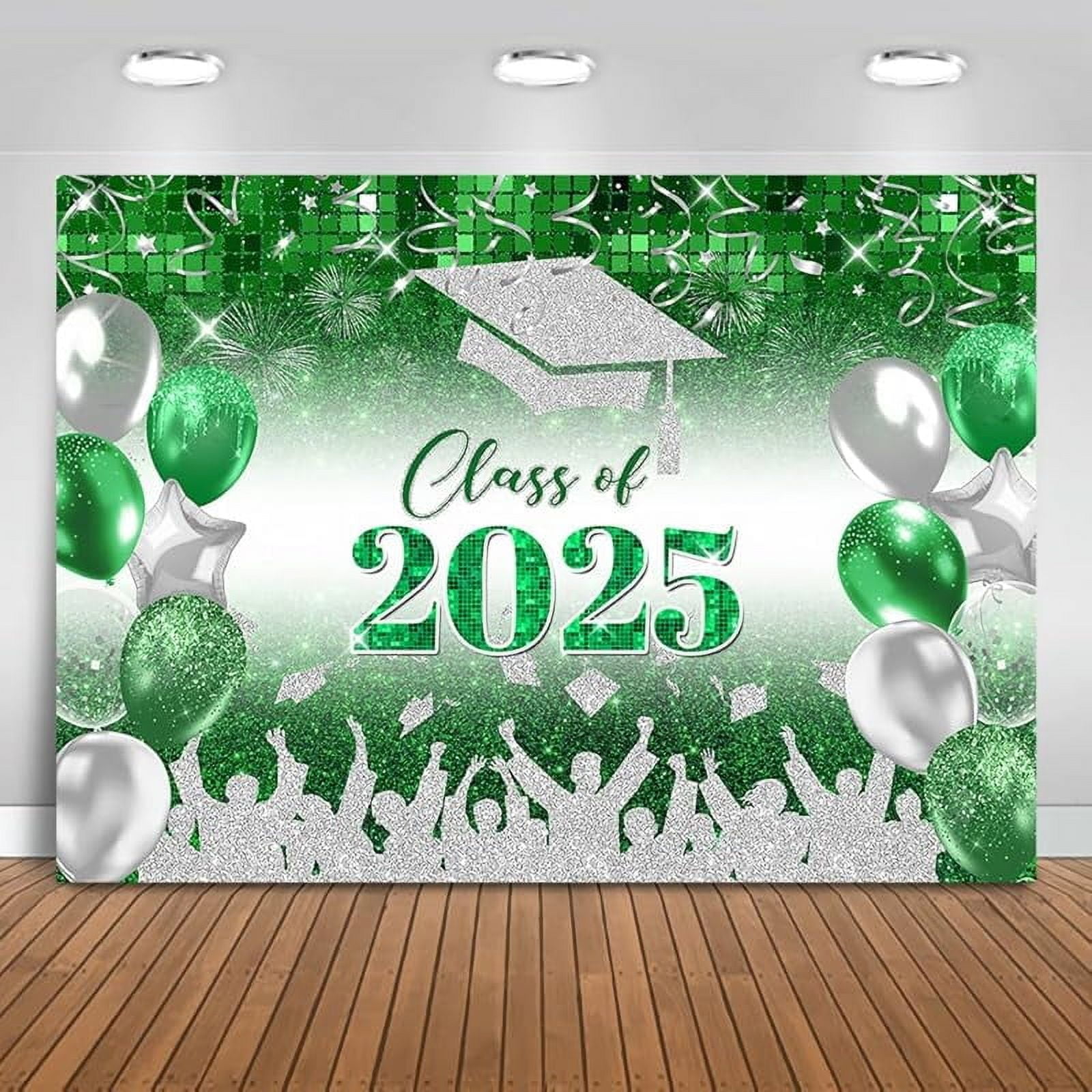 Class of 2025 Backdrop Graduation Caps Congrats Grad Celebration ...