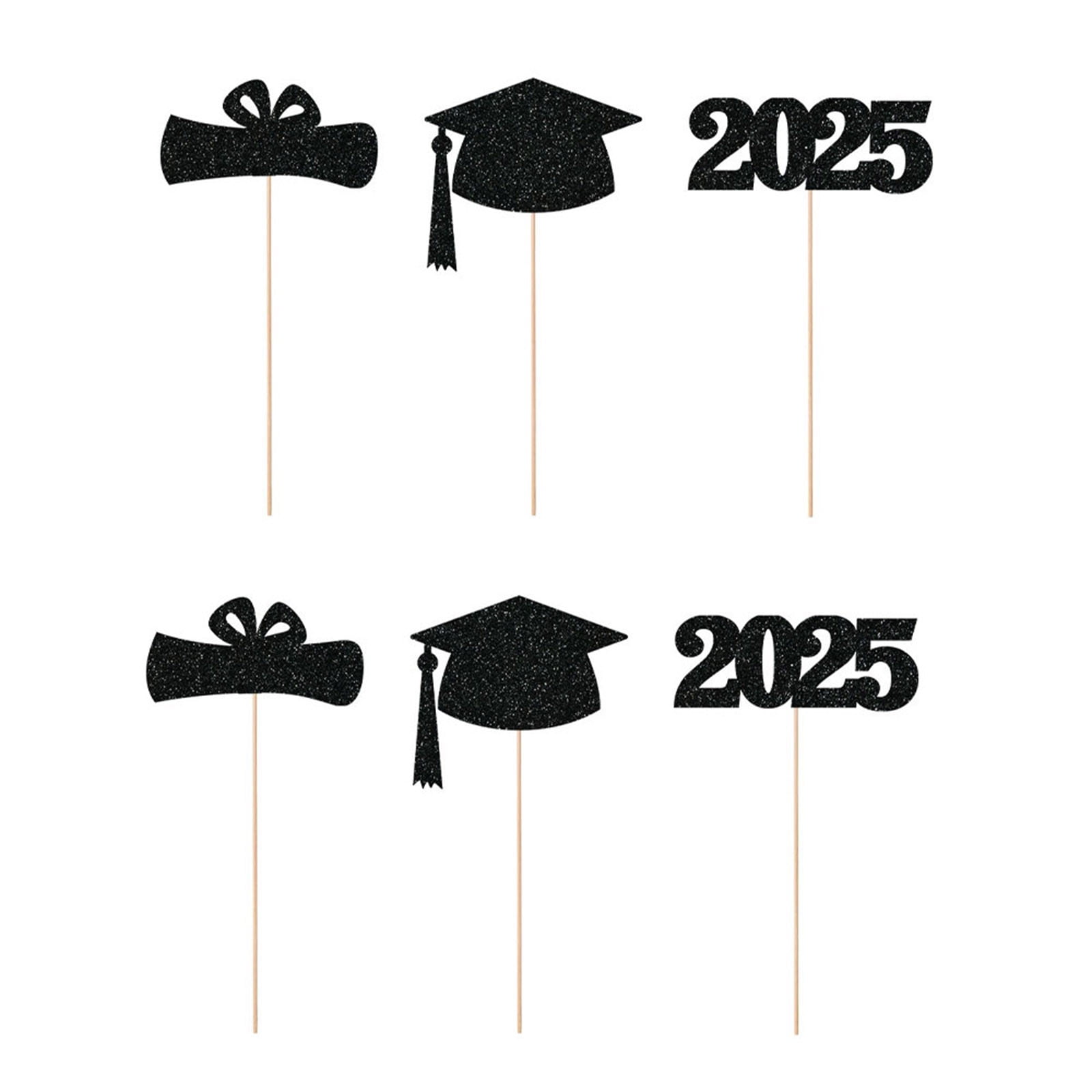 Class of 2025 Cake Topper Glitter Floral Bouquet Toppers Vase Inserts ...