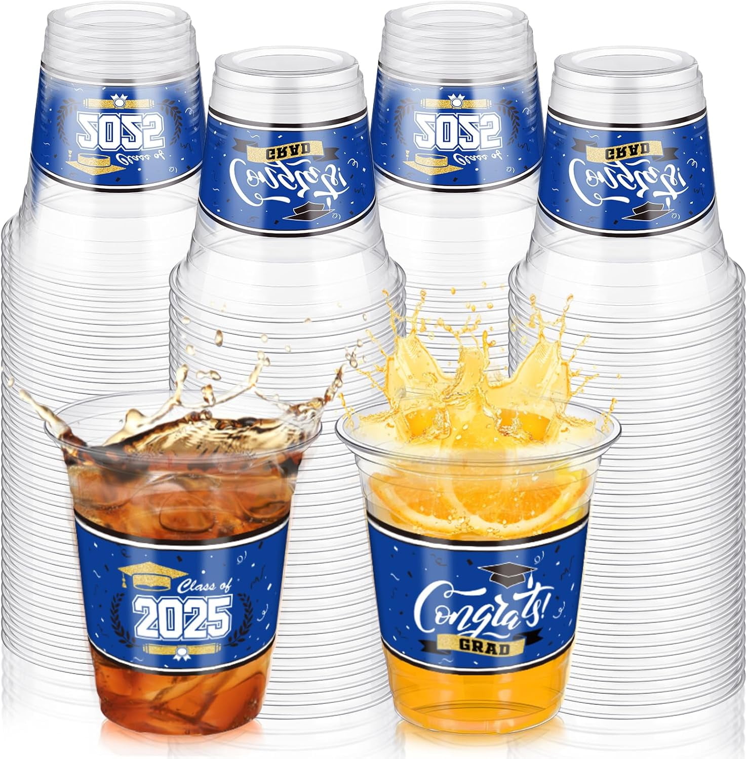 Class of 2025 Celebration - 100 Pcs Graduation Plastic Cups 12 oz ...