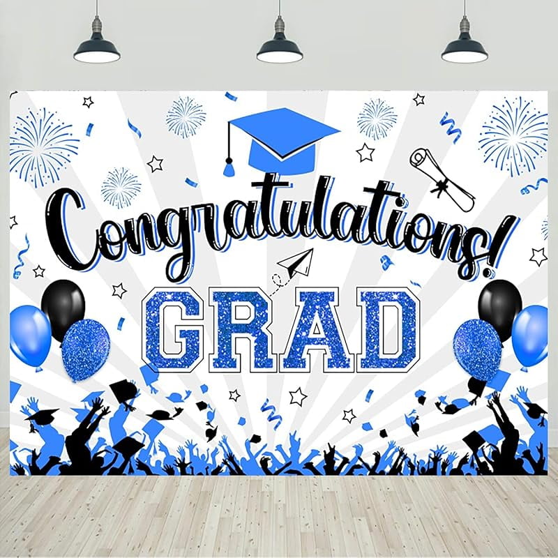 Class of 2025 Graduation Backdrop Royal Blue Graduation Party ...