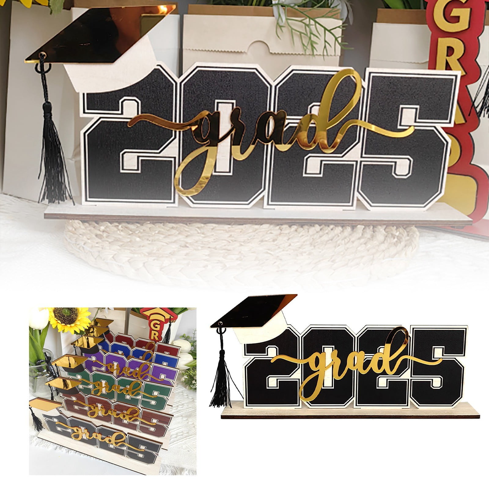 Class of 2025 Graduation Decorations, Wooden Table Centerpieces, Grad ...