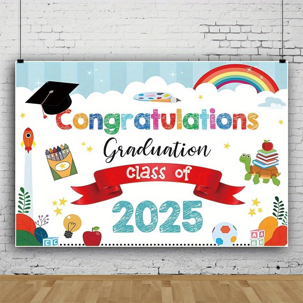 Class of 2025 Graduation - Fabric Congrats Grad Decor - Horizontal Wall ...