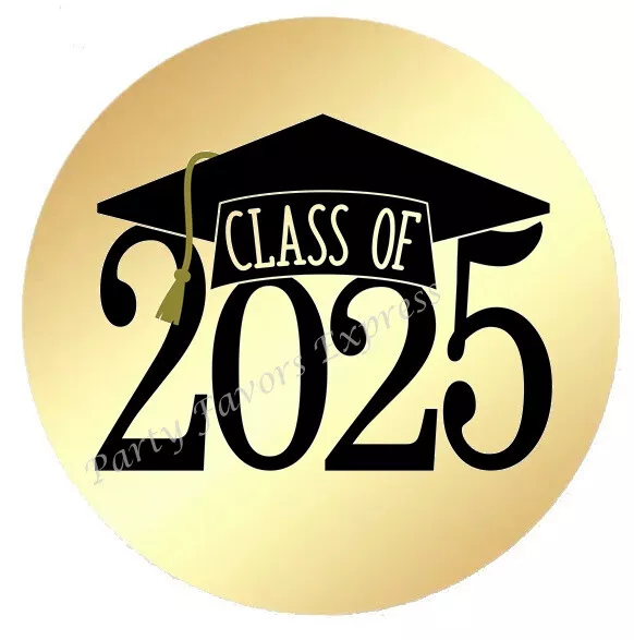 Class Of 2025 Graduation Gold Foil Sticker Party Favors Sticker ...