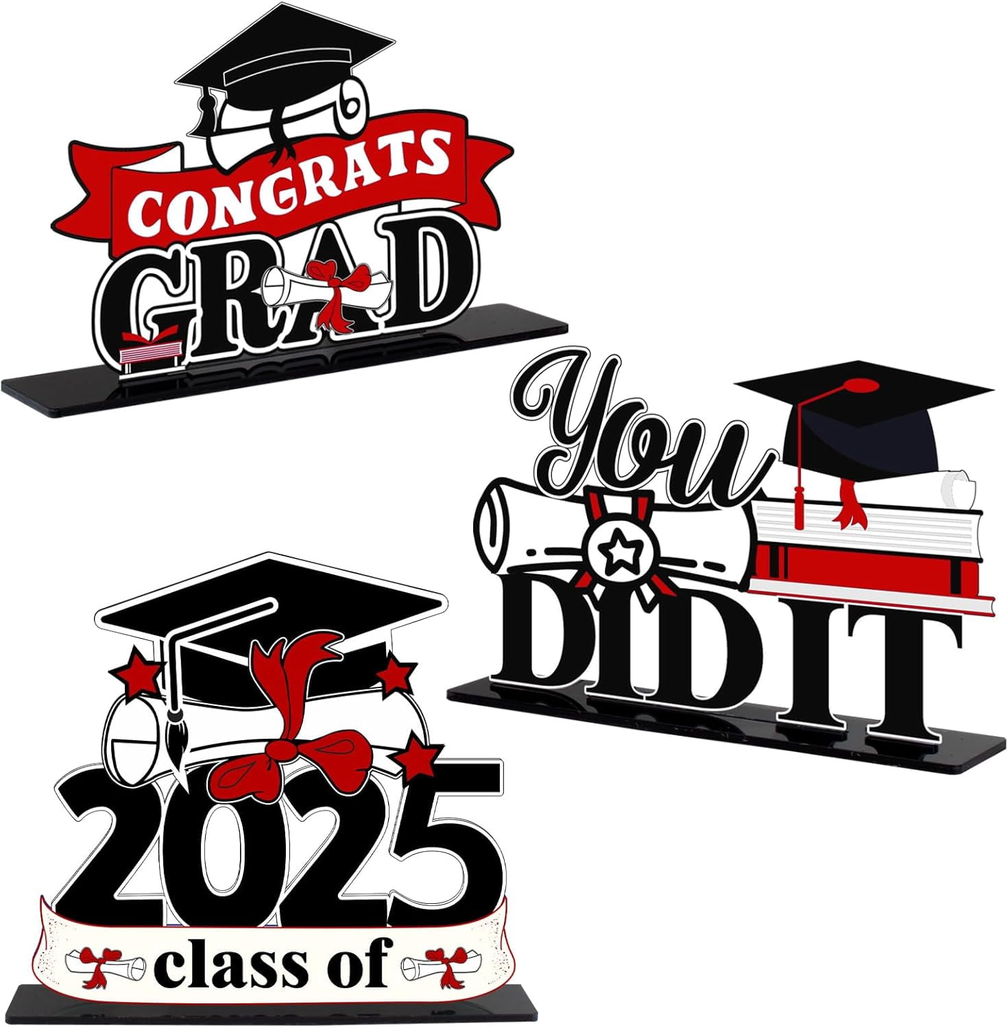 Class of 2025 Graduation Party Decorations - 3 Pieces Congrats Grad ...
