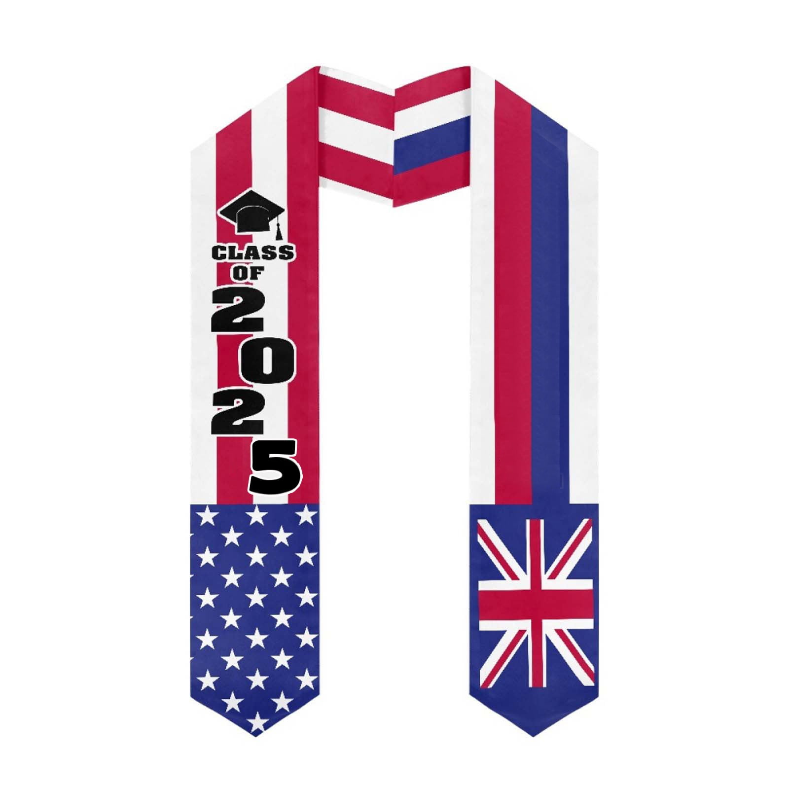 Class of 2025 Graduation Stole - Customizable Country Flag Sash for ...
