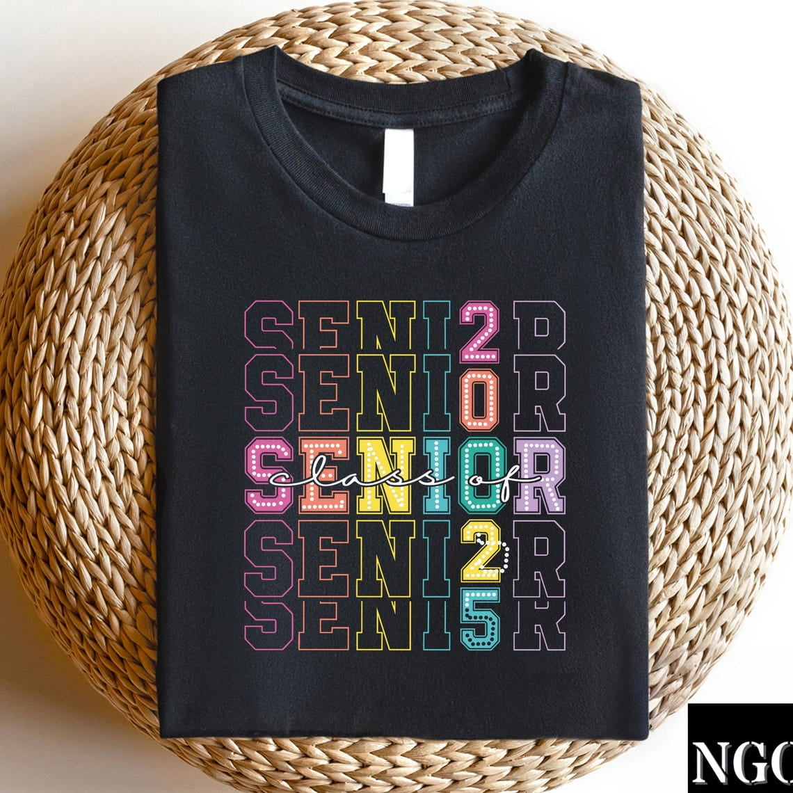 Class Of 2025 Senior Graduation Shir,Rainbow Color Block Letter High ...