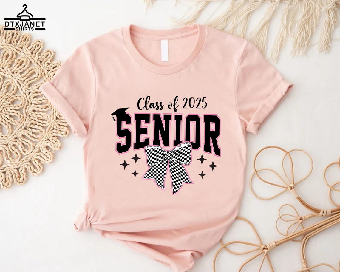Class of 2025 T-Shirt,Coquette Senior Shirt, High school Senior Tee ...