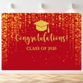 Class of 2026 Backdrop Red Gold Glitter Bokeh Graduation Party ...