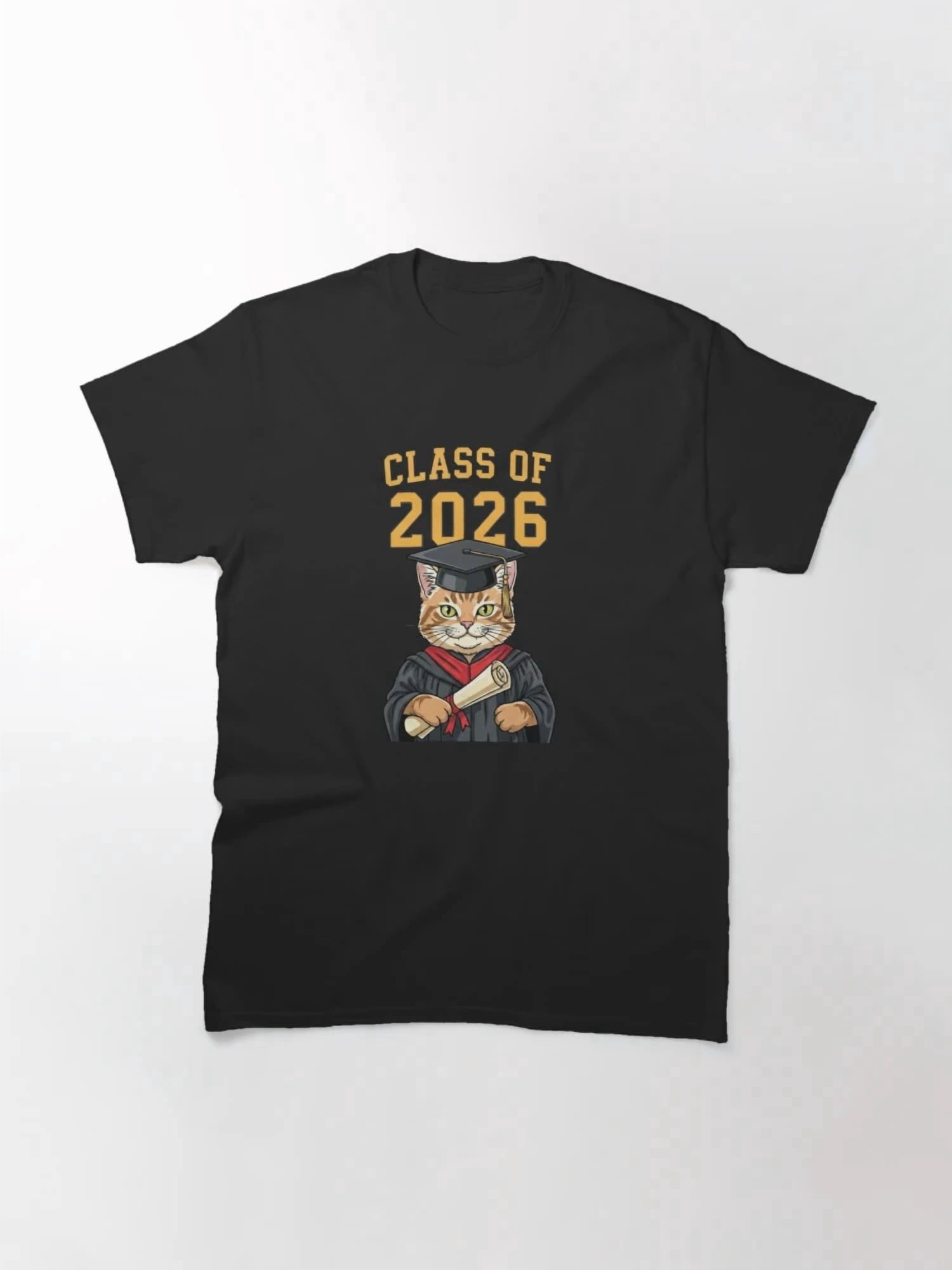 Class 2026 Cat Graduated Funny Pet Graduation Year School Unisex T ...