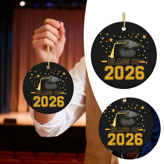 Class of 2026 Graduation Gifts Ornament 3.15" Black Acrylic with Gold ...