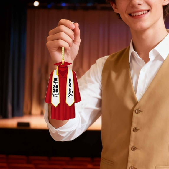 Class of 2026 Graduation Ornament Red Gown Acrylic Keepsake, 3.15 Inch ...