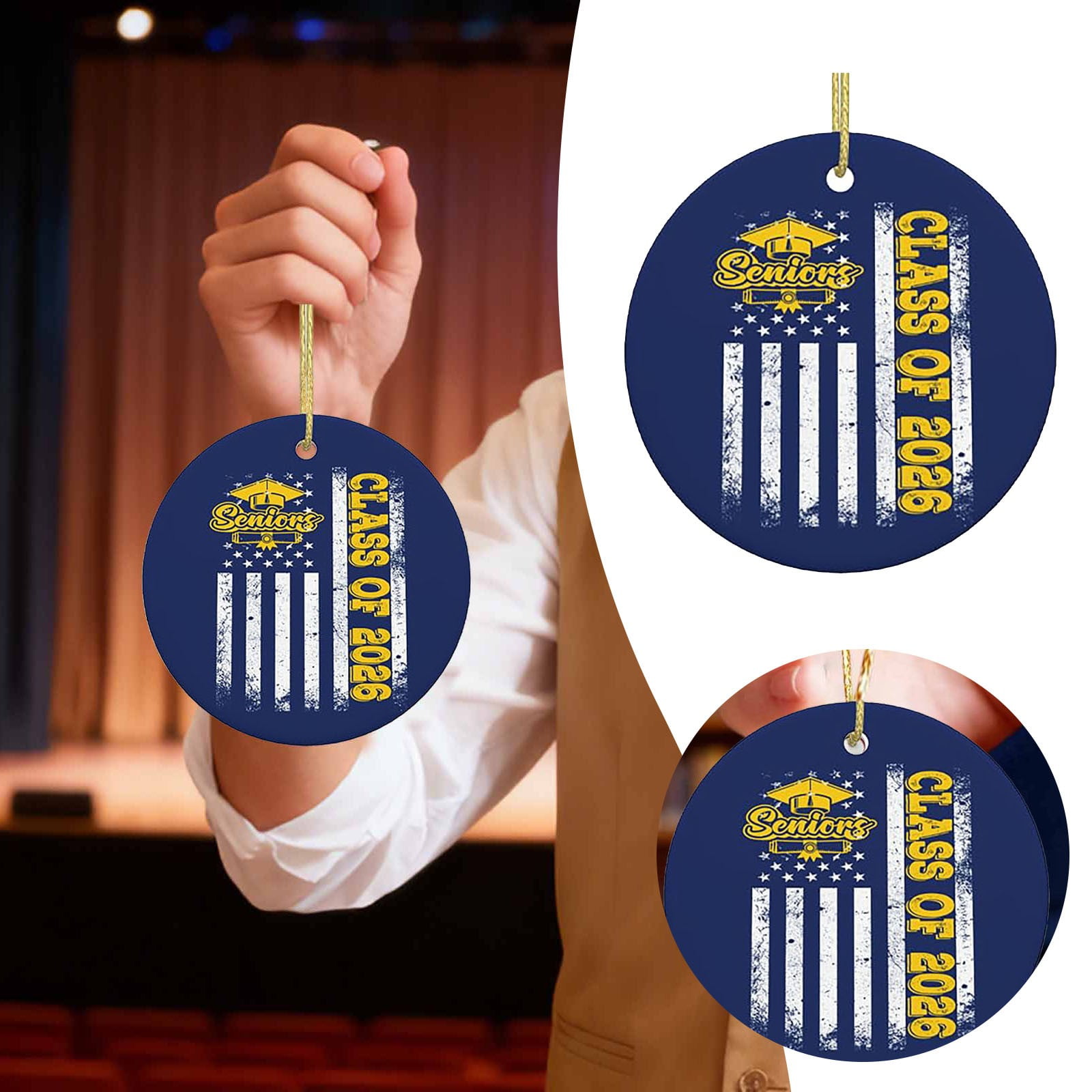 Class of 2026 Seniors Graduation Ornament 3.15" Acrylic Blue Flag ...