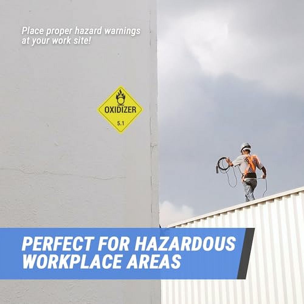 Class 5.1 Oxidizer Placard Labels (4 x 4 inch, Yellow - 600 Labels ...