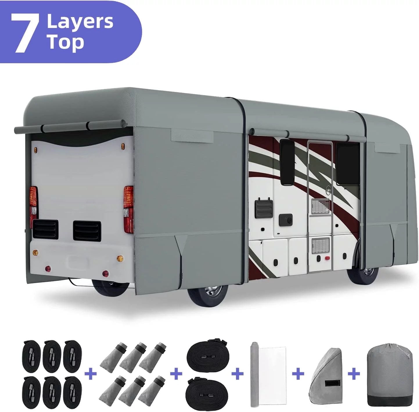 Winter Waterproof Class A RV Cover, Anti-UV 7 Layers, 37'-40' Motorhome ...