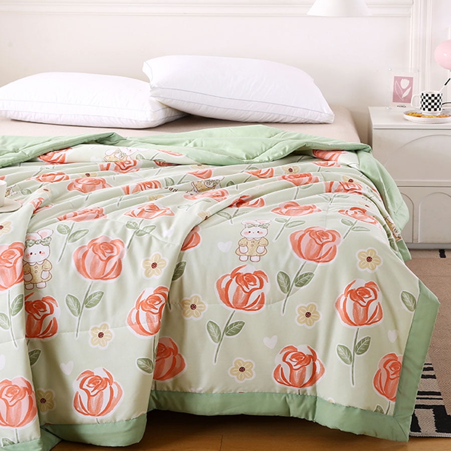 Class A Washed Cotton Summer Quilt Can Be Machine Washable Printed Air Conditioning Quilt Soft ...