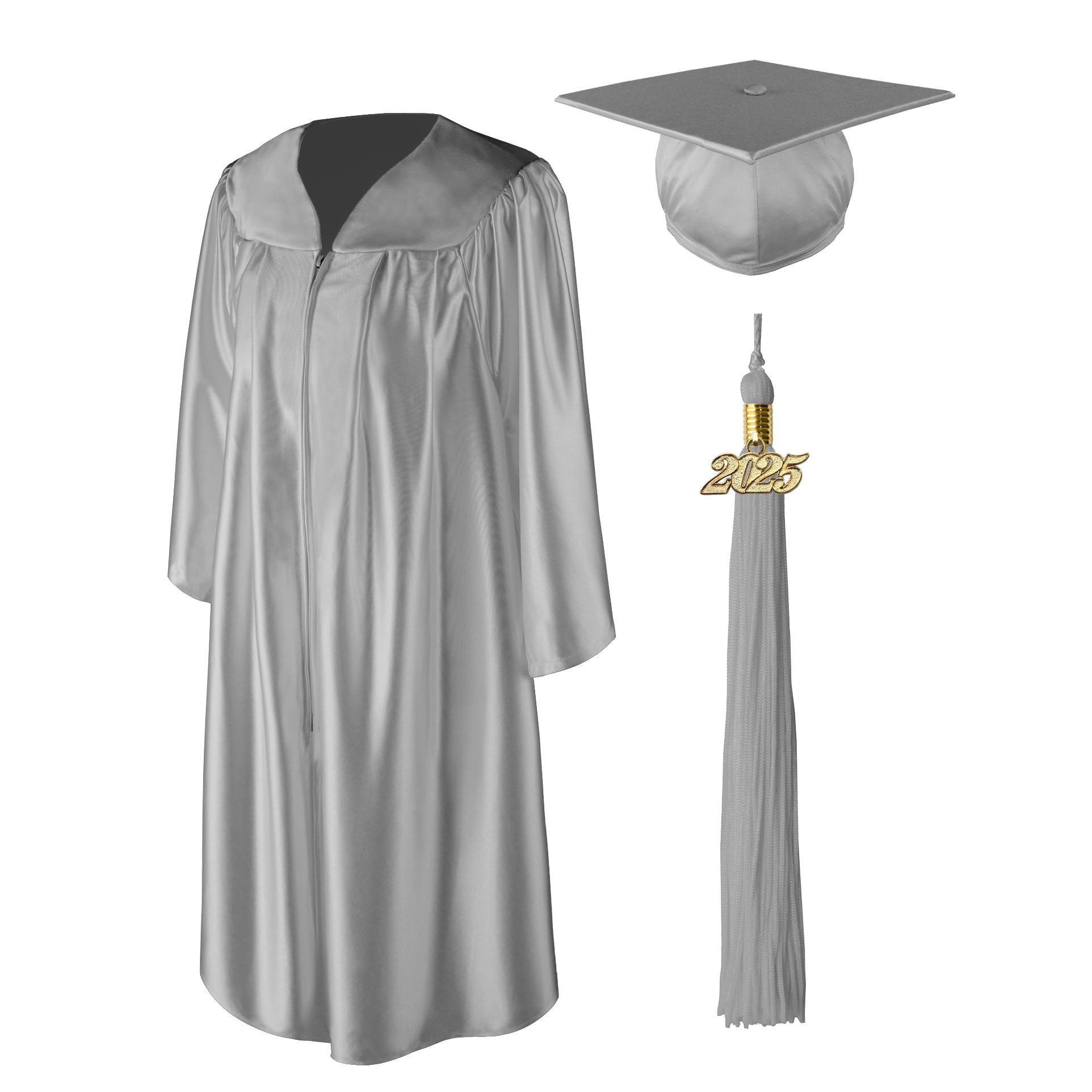 Class Act Graduation Adult Unisex Shiny Graduation Cap and Gown with ...