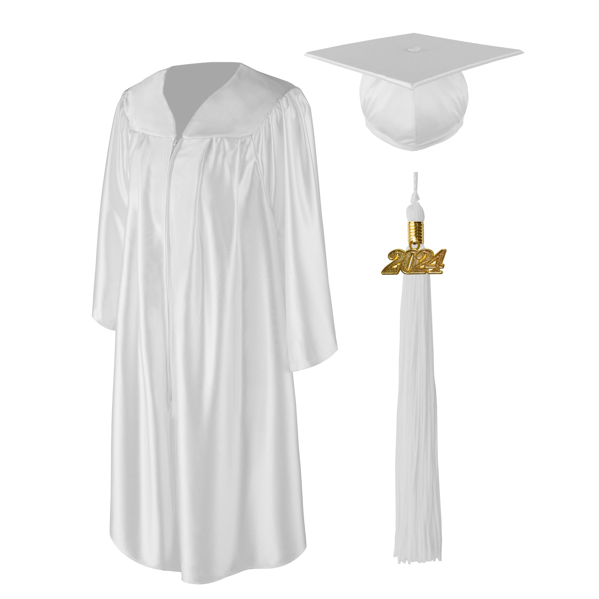 Class Act Graduation Adult Unisex Shiny Graduation Cap and Gown with ...