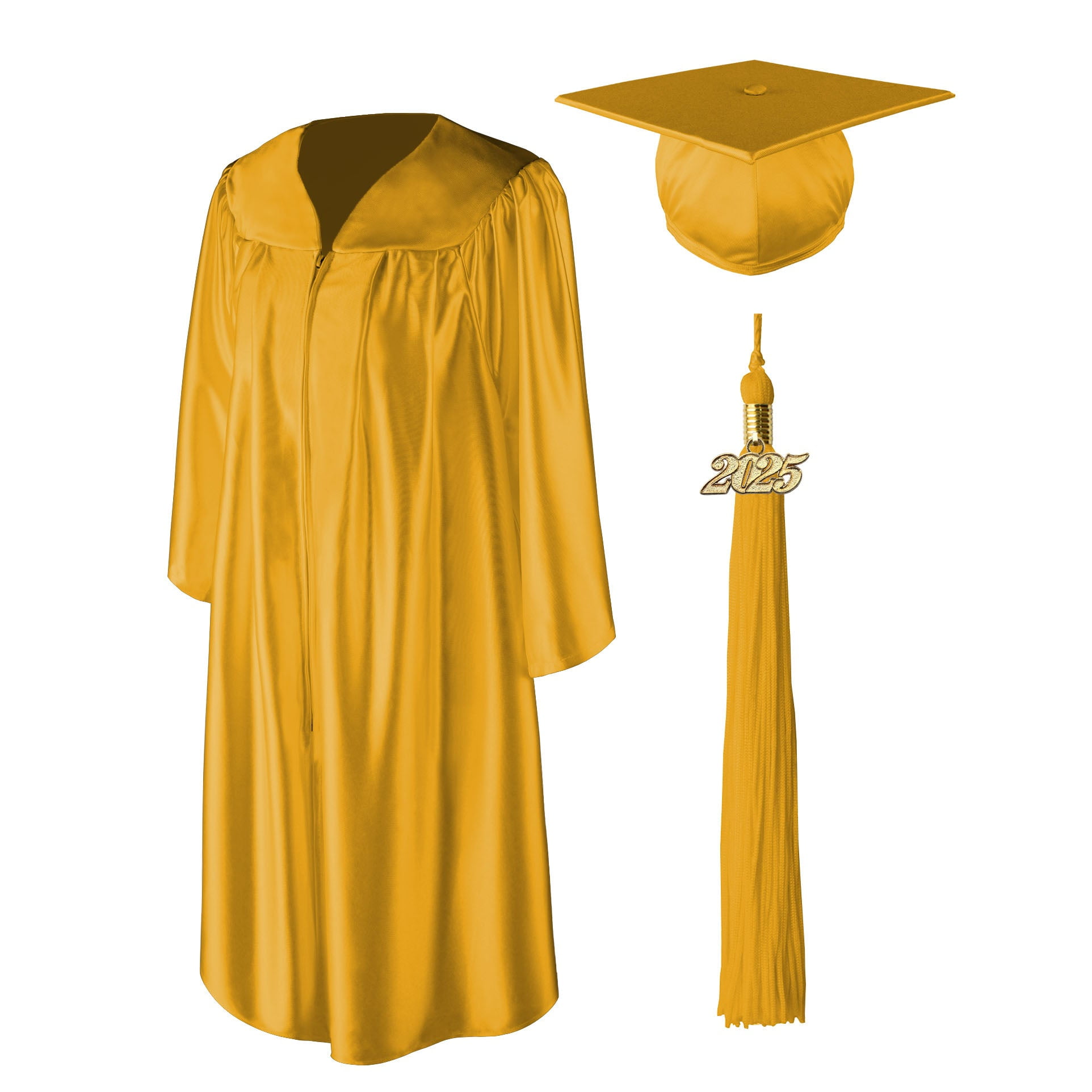 Class Act Graduation Adult Unisex Shiny Graduation Cap and Gown with ...