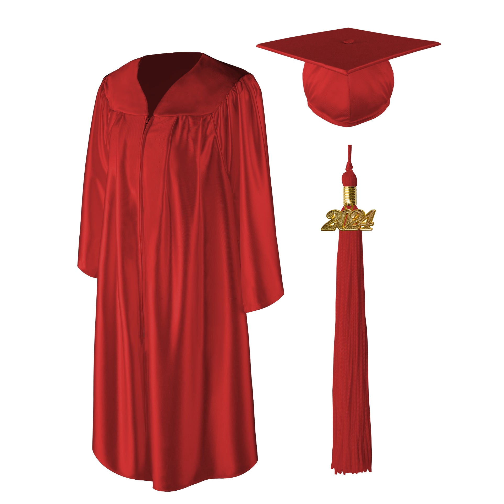 Class Act Graduation Adult Unisex Shiny Graduation Cap and Gown with ...